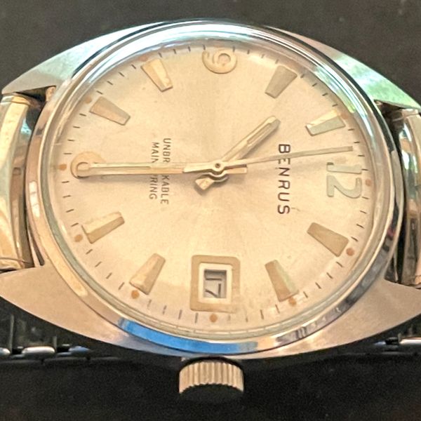 Vintage Benrus Men's Watch Running Ticks Silver Case 17j Swiss ...