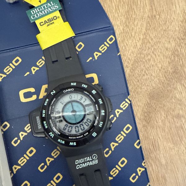 Casio Vintage Watch Cpw-100 Digital Compass Nos New Rare Nos ...