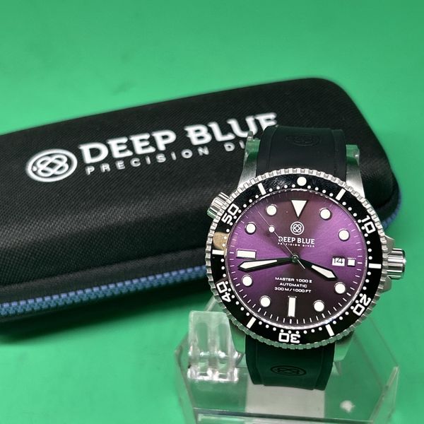 Deep Blue Purple Dual Master 1000 II Automatic 44mm Diver Watch ...