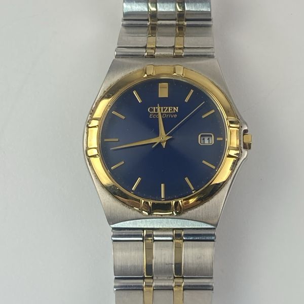 Men's Citizen Eco Drive E110 H26612 Blue Face, New Capacitor Wristwatch ...