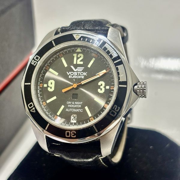 Vostok K-3 Submarine Automatic Diver Watch Day Night Indicator Leather Band 42mm | WatchCharts ...
