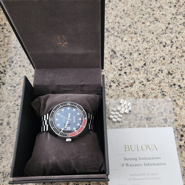 Bulova Oceanographer Devil Diver Men's Black Watch - 98B320, Red ...