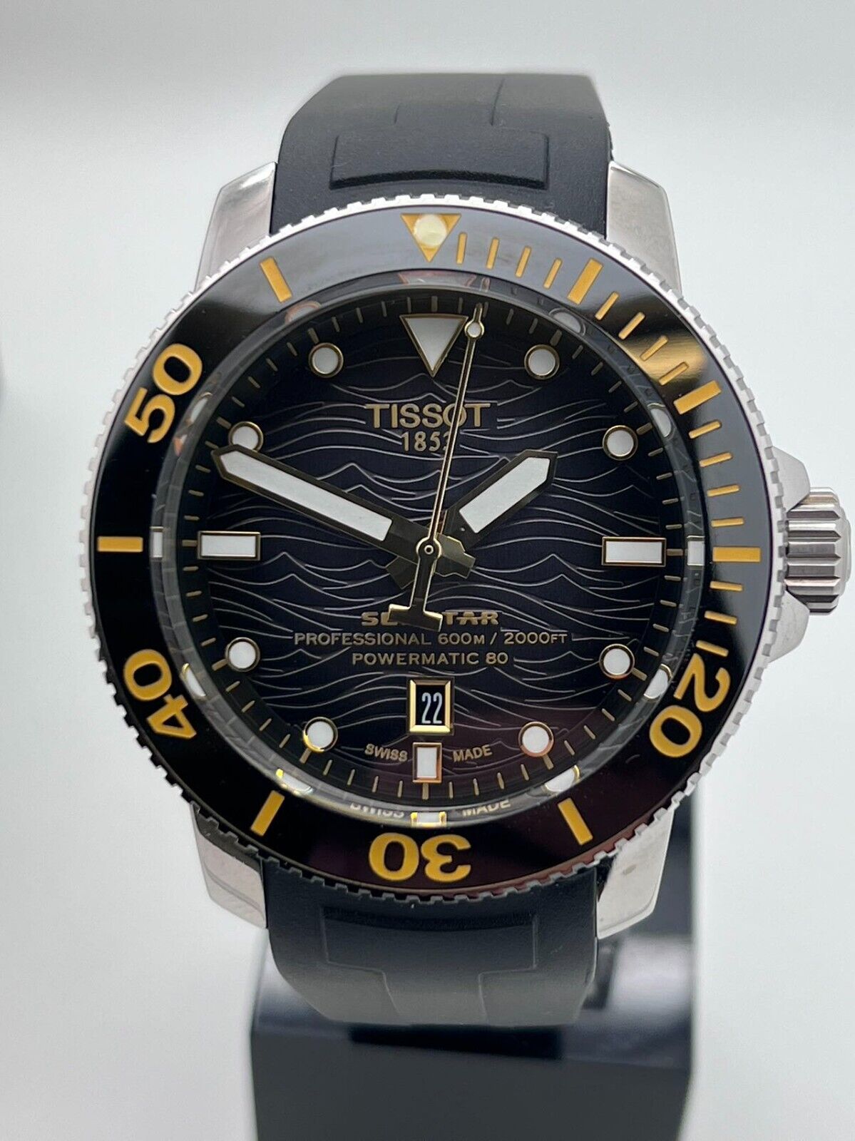 Tissot Seastar 2000 T120.607.17.441.01 Black rubber 46 mm PM 80 Men's ...