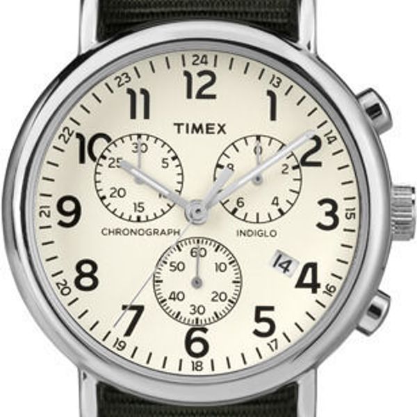 Timex TW2P71400, "Weekender" Green Nylon Watch, Chronograph, Date ...