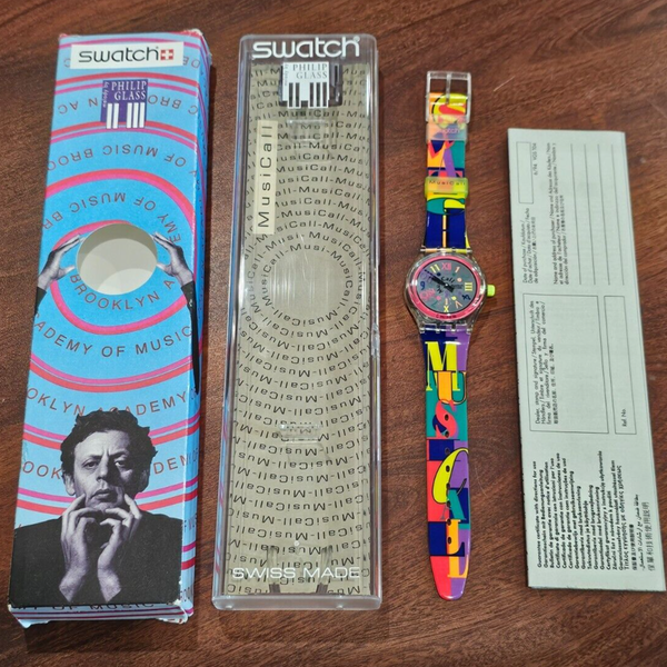 Vintage 1994 Swatch Musical Boogie Mood Watch SLK104 Philip Glass Pre-owned | WatchCharts ...