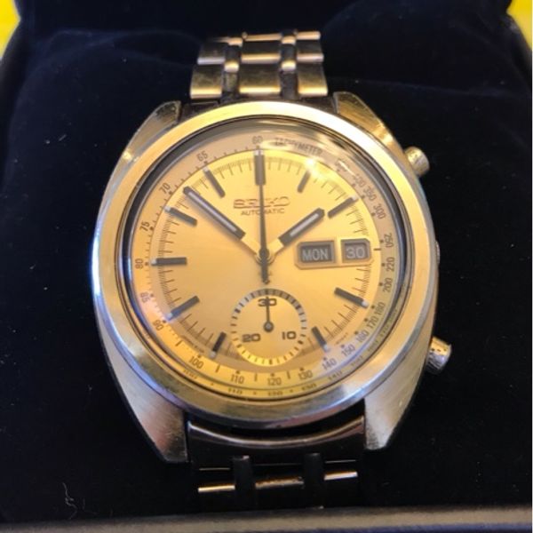 SEIKO 6139-6015 Gold Tone Chronograph Vintage | WatchCharts Marketplace