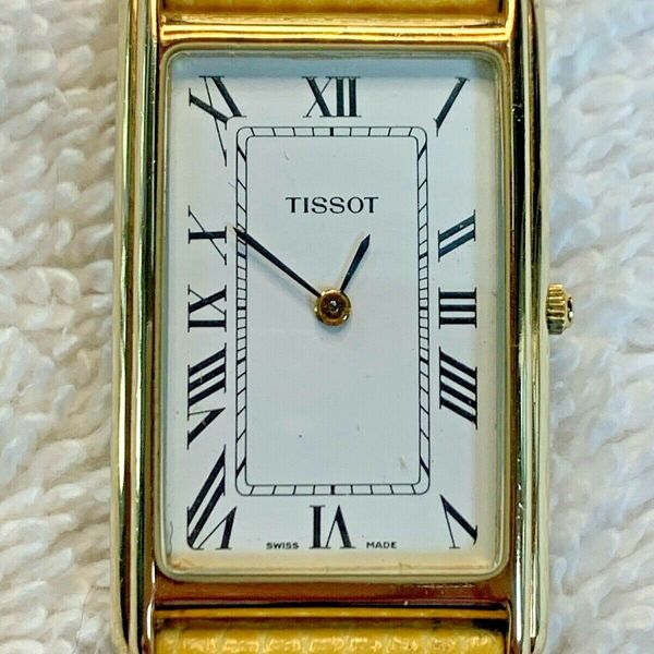 SOLID 14K YELLOW GOLD - Elegant TISSOT Tank Watch - Timeless Classic ...