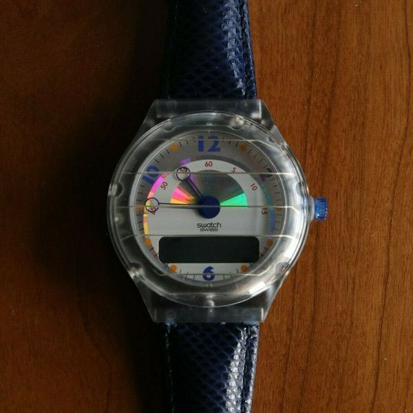 Vintage 1994 Swatch Beep Pager Wristwatch -Spacing Blue 1994 Blue ...