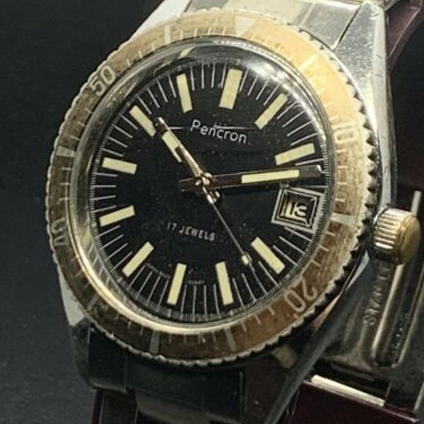 1970s Pencron Big Crown Mechanical Dive Watch - Seiko Hamazawa Movement ...