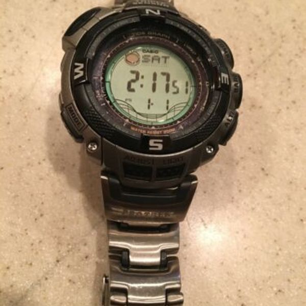 Casio ProTrek Titanium Triple Sensor Watch PRG-130T 3135 20 BAR Tide Graph EUC | WatchCharts ...