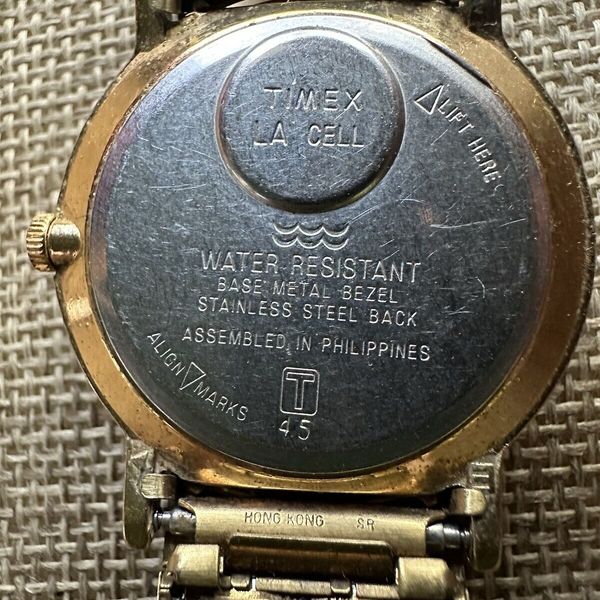 Timex 32mm Gold Tone LA Cell T45 Quartz Watch | WatchCharts Marketplace