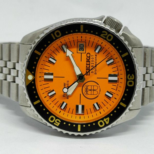 SEIKO DIVER 7002-700A PRODIVER ORANGE SUB200T MOD AUTOMATIC MENS WATCH ...