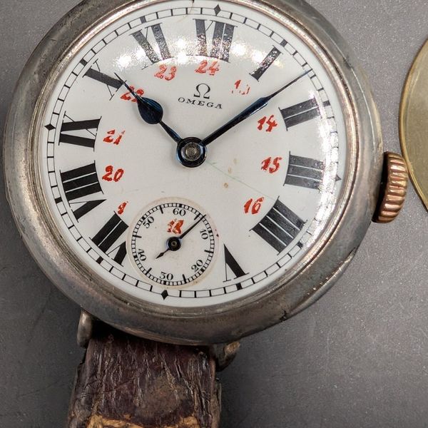 1910-15 Silver Omega WW1 Trench Watch In Stunning Condition With 12 ...
