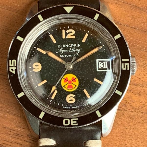 Blancpain Vintage Fifty Fathoms Aqualung "No Radiations" Dive Watch ca ...