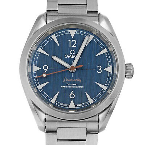 Omega 220.10.40.20.03.001 Seamaster Railmaster 40mm Blue Dial Steel Box ...