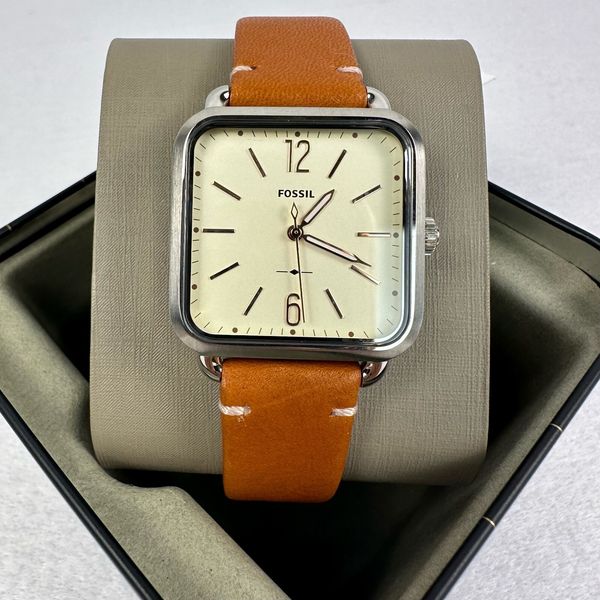 New Fossil Women's Micah Cream Dial Tan Leather Quartz Watch ES4253 ...
