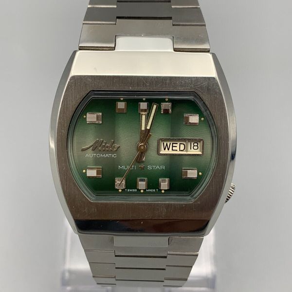 Vintage Rare Mido Multi-Star Men Automatic 25 Jewels Day/Date Swiss ...