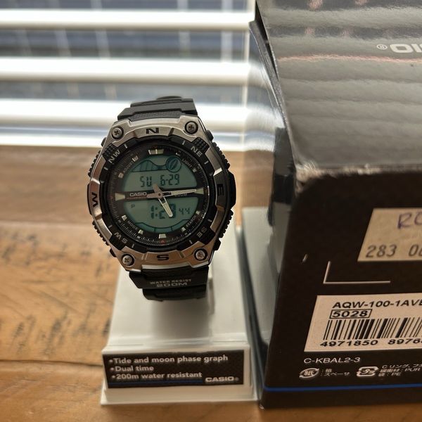 Casio AQW-100 - Tide Graph, Moon Graph, Ana-digi Illuminator Watch ...