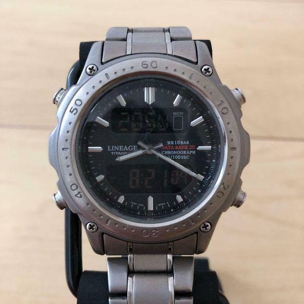 Rare Casio Data Bank LIS-007 Lineage Titanium Analog & Digital Watch ...