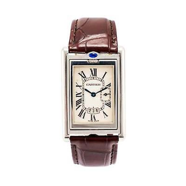 Cartier Tank Basculante Reversible XL 26MM 2522 Leather Stainless Steel ...