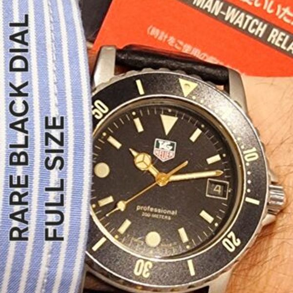 Tag Heuer 1500 Great Condition Rare Black Dial Full Size Military Style ...