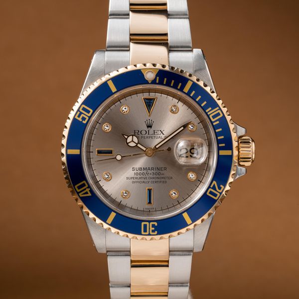 FS: 2000 Rolex Two-Tone Submariner 16613 Silver Serti Dial with Box ...