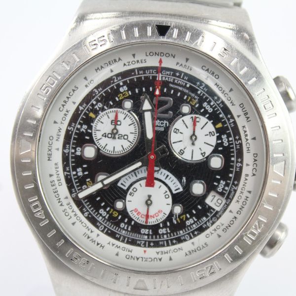Mens Swatch Irony ETA V8 Chronograph Steel Watch Quartz Working ...