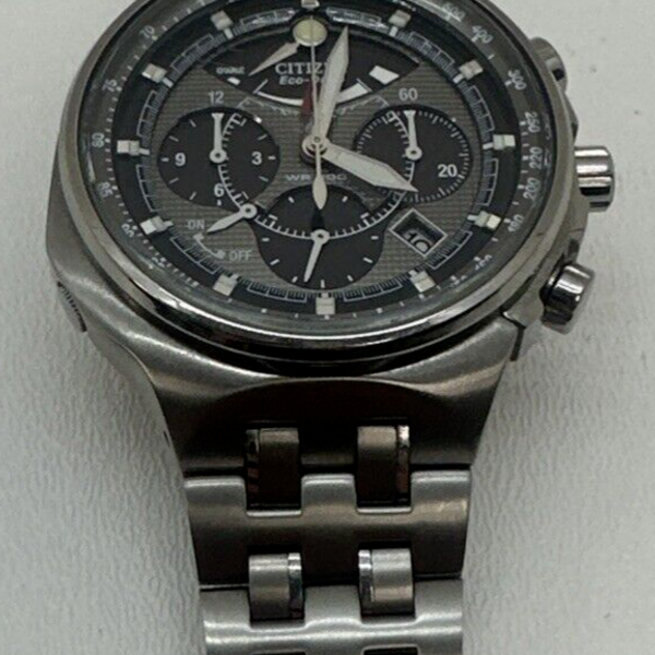 Citizen Eco-Drive 44mm Stainless Steel Men's Watch Silver Tone Calibre ...