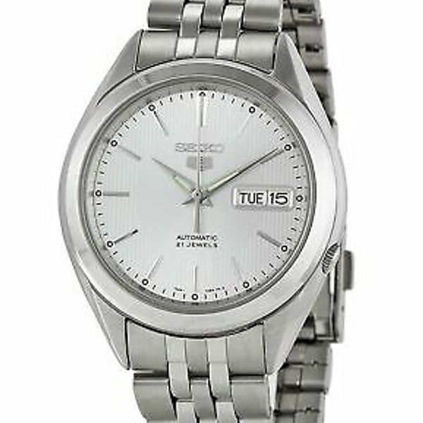 Seiko 5 SNKL15 Men's Stainless Steel Silver Dial Self Winding Automatic ...