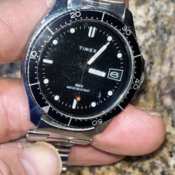 Vintage Timex Red Dot Mechanical Mens Dive Watch | WatchCharts Marketplace
