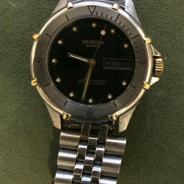 Kreiger Quartz Sport Swiss Chronometer Watch Diver Day/Date ETA 955.122 ...