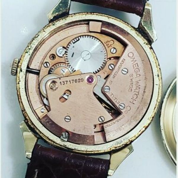 Omega Solid 14k Yellow Gold Automatic Cal. 344 Mens vintage Watch Ref ...