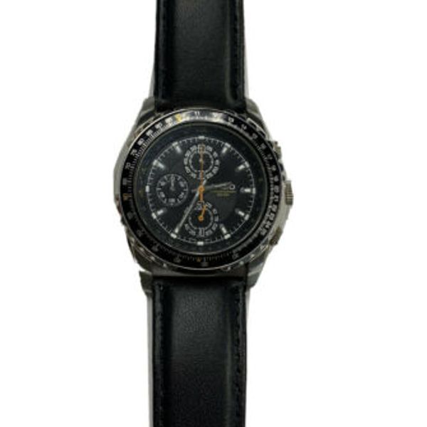 Casio Men's MTP-4500 Chronograph Watch with Black Leather Wristband ...