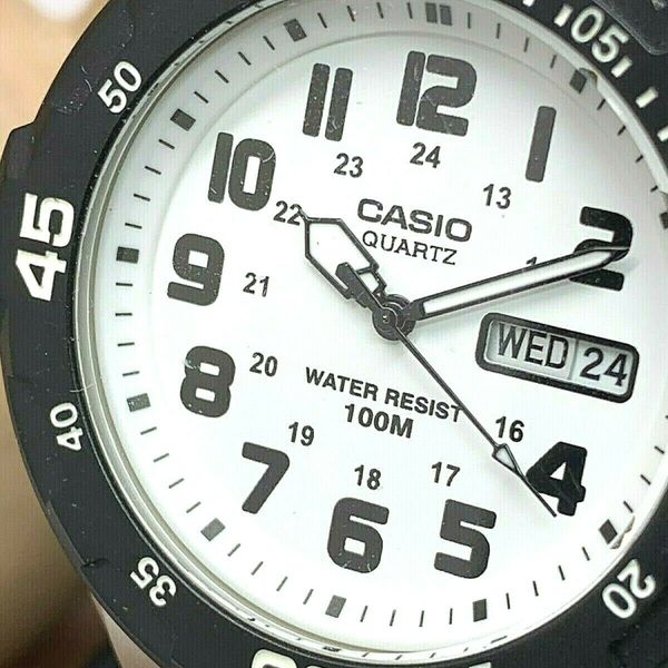 Casio 5125 Men's Watch MRW200H Analog Quartz White Dial 43mm Stainless ...