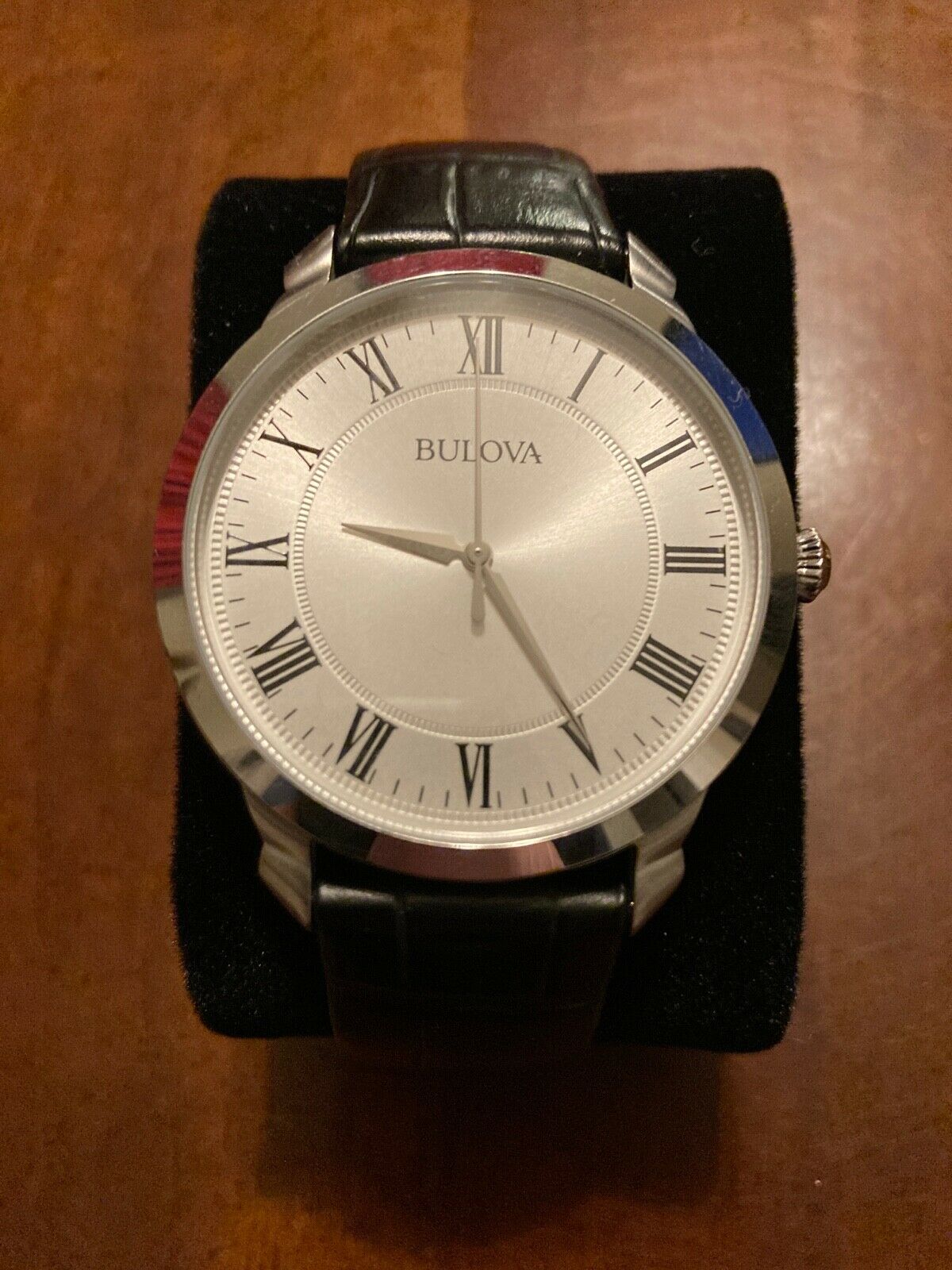 Bulova Men's Dress Watch Black Leather Strap (Model 96A133 ...