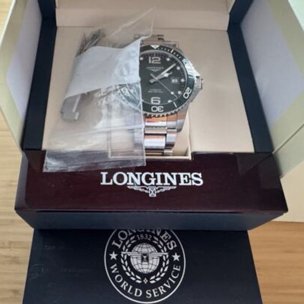 Longines Hydroconquest L37814066 Stainless Green Dial 41mm Automatic ...
