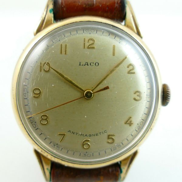 Vintage Laco 20 Micron Hand Winding Mechanical Wrist watch 16 Jewels ...