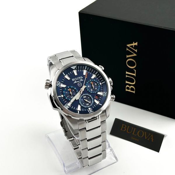 Bulova 96B256 Men's Blue Marine Star Chronograph Quartz Stainless Steel ...