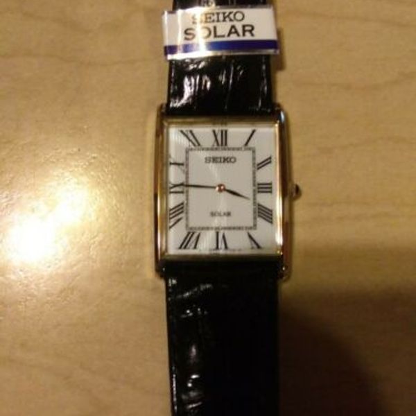 Seiko Solar White Dial Black Leather Men's Watch SUP880 | WatchCharts