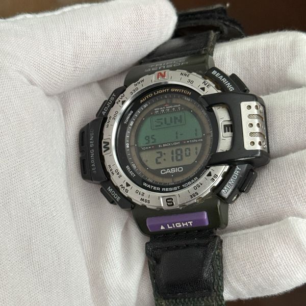 Vintage Casio Pro Trek PRT-40 Triple Sensor Digital Menâ s Sports Watch ...
