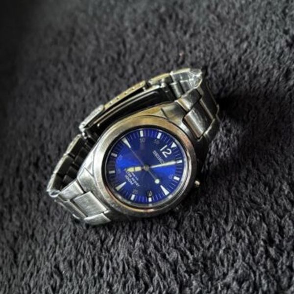 Seiko Kinetic 100M â Blue Dial â Stainless Steel â Menâ s Watch â ...
