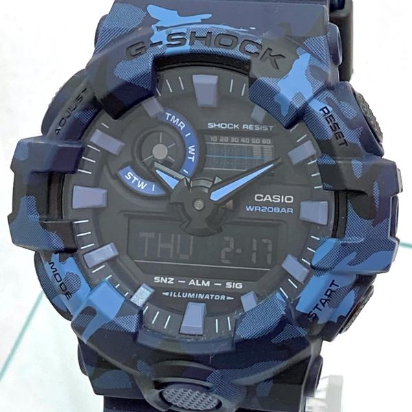 [Used] G-SHOCK G-SHOCK watch GA700CM blue shock resist resin band with ...