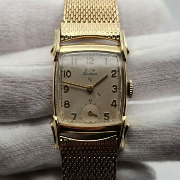 Elgin Deluxe Men's 10K Gold Filled Vintage Mechanical Watch ...