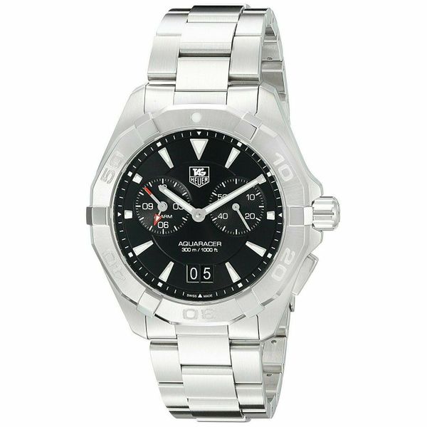 New Tag Heuer Aquaracer Alarm WAY111Z.BA0928 Stainless Steel Mens 41mm ...