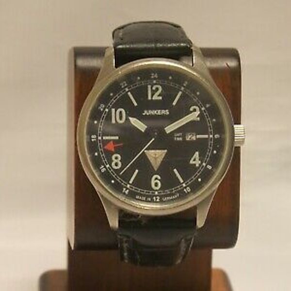 JUNKERS QUARTZ Pilot Men's Watch LUFTHANSA D-AQUI Good Condition NEW ...