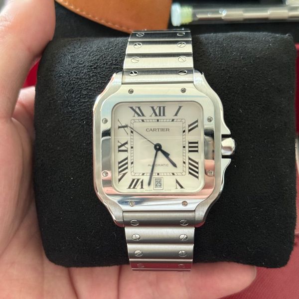 (Cheapest) Cartier Santos Large White WSSA0009 | WatchCharts Marketplace