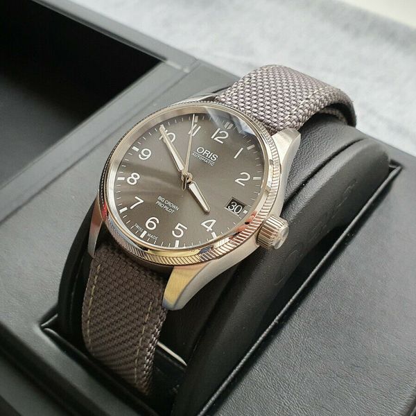 Oris Watch Big Crown ProPilot Date 41mm Grey Textile Grey Strap 01 751 ...