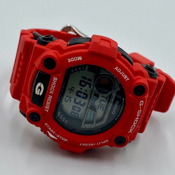 Casio G-Shock G-7900A (3194) Moon Tide Graph World Time Illuminator Red ...