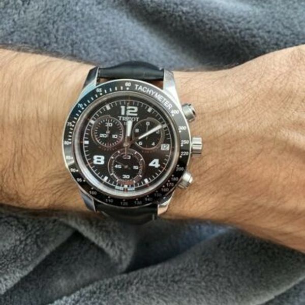 TISSOT Sport V8 Black Dial Black Leather Men's Watch T039.417.16.057.02 ...