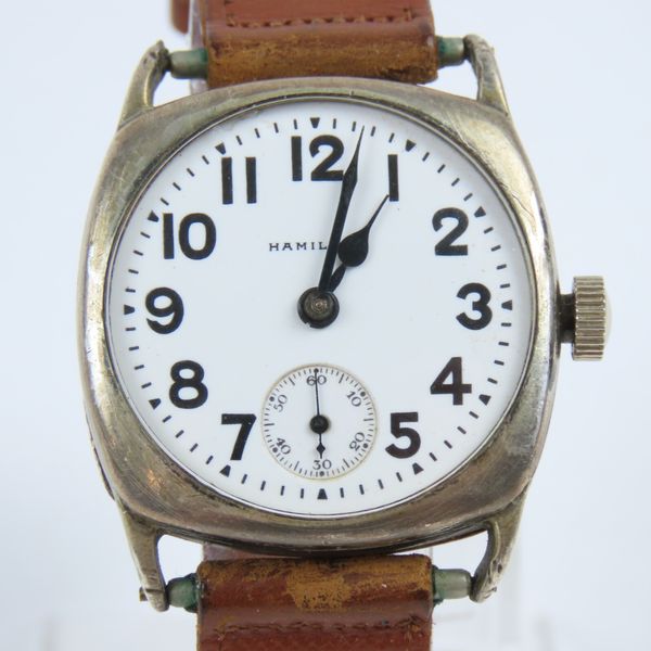 Hamilton Grade 981 Menâ s Sterling Silver Circa 1920 Menâ s Cushion ...